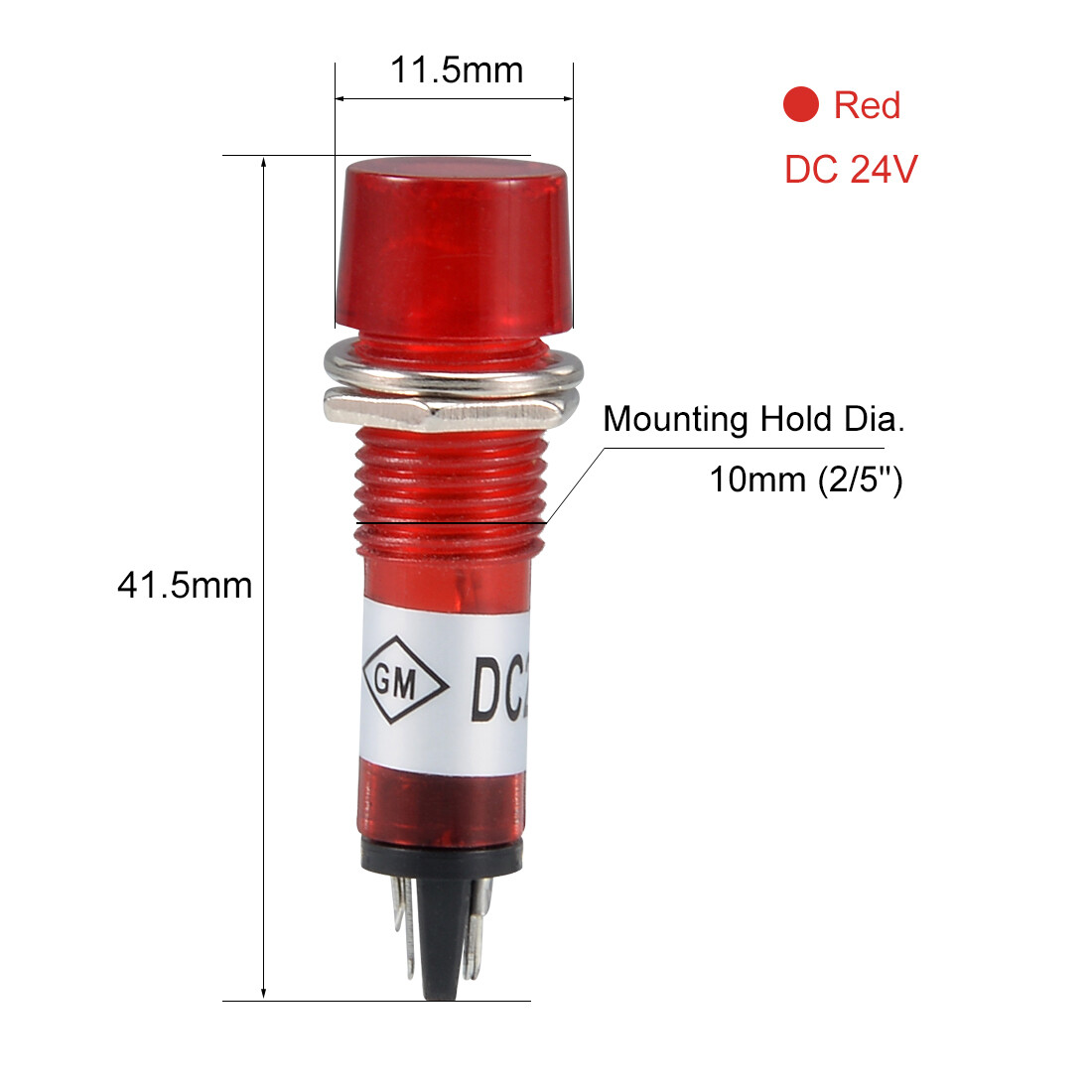 Signal Indicator Dash Light DC 24V LED Bulbs XD10-3 Red 10mm Panel ...