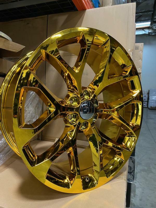 26 GMC Snowflake Wheels Gold Rims Fit Yukon Denali Sierra Tahoe ...