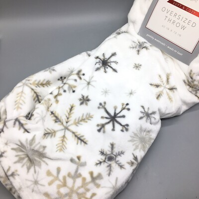 Envogue Falling Snowflakes Throw Blanket Microfleece 70" Christmas ...