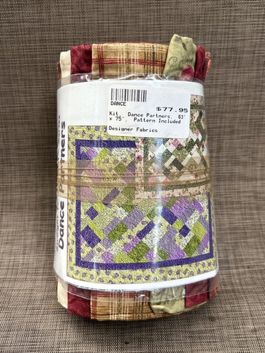 Beautiful New 63x75” DANCE PARTNERS Quilt Kit & Pattern Apples Plaid | eBay