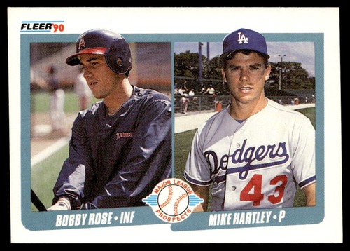 1990 Fleer Bobby Rose/Mike Hartley Rookie California Angels/Los Angeles ...