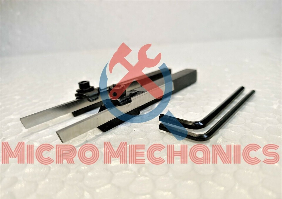MINI LATHE PARTING CUT OFF TOOL HOLDER SET OF 2 - 8MM & 6MM SHANK + M2 ...