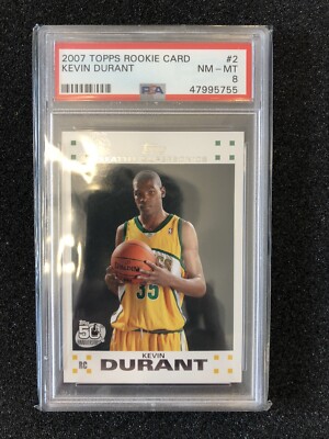2007 Topps Rookie Card Kevin KD Durant RC #2 PSA 8 NM-MT | eBay