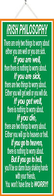 Irish Philosophy Funny Quote Sign in Green with Orange Border Irish ...