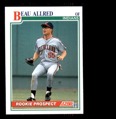 1991 Baseball Score Beau Allred Cleveland Indians #338 RP RC | eBay