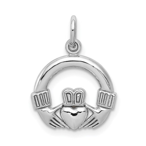 10k White Gold Claddagh Charm | eBay