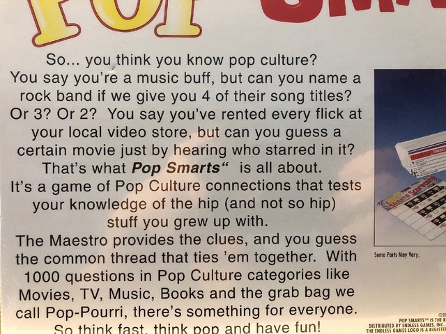 Vintage Endless Games Boardgame Pop Smarts #120 Factory 2001 for sale ...