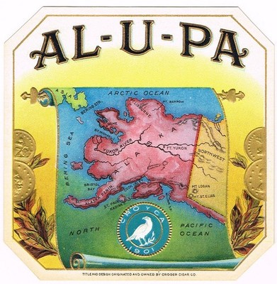 ORIGINAL CIGAR BOX LABEL VINTAGE 1909 ALASKA YUKON PACIFIC EXPOSITION ...
