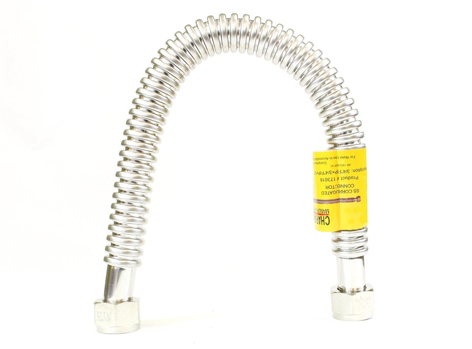 Inc 36” Corrugated Stainless Steel Flexible Water Line, 3/4” FIP X 3/4 ...