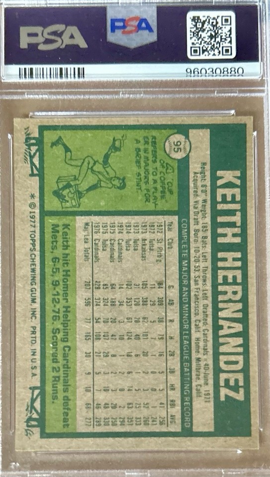 1977 Keith Hernandez Card - PSA 4 - St. Louis Cardinals - New From PSA ...