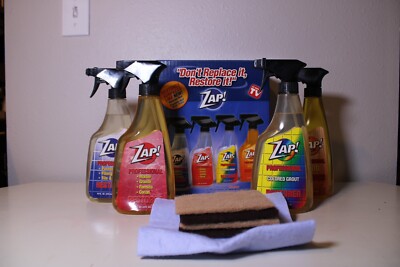 ZAP! Professional Restorer Cleaner Porcelain•Grout•Marble•Wood 4-16 oz ...
