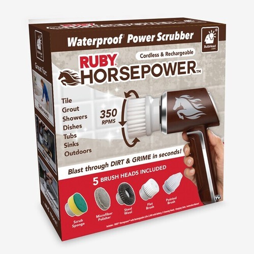 Ruby Horsepower Waterproof Rechargeable Power Scrubber New | eBay