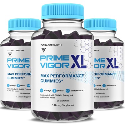 (3 Pack) Prime Vigor XL Gummies Prime XL Vigor Max Performance (3 Month ...