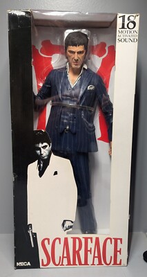 Scarface 18” deluxe figure 2007 NECA Reel Toys Tony Montana blue suit ...