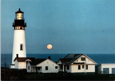 Postcard Lighthouse Yaquina Head Dawns Moon Newport Oregon C68 | eBay