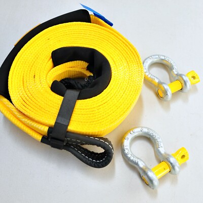 Snatch Strap 11000Kg*9m +2X Galv. Rated Shackle 4WD 4x4 Trunk OffRoad ...