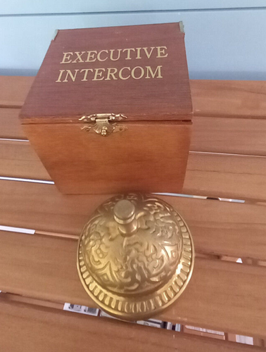 Executive Intercom-Vintage Ornate Brass Hotel Service Desk Bell With ...