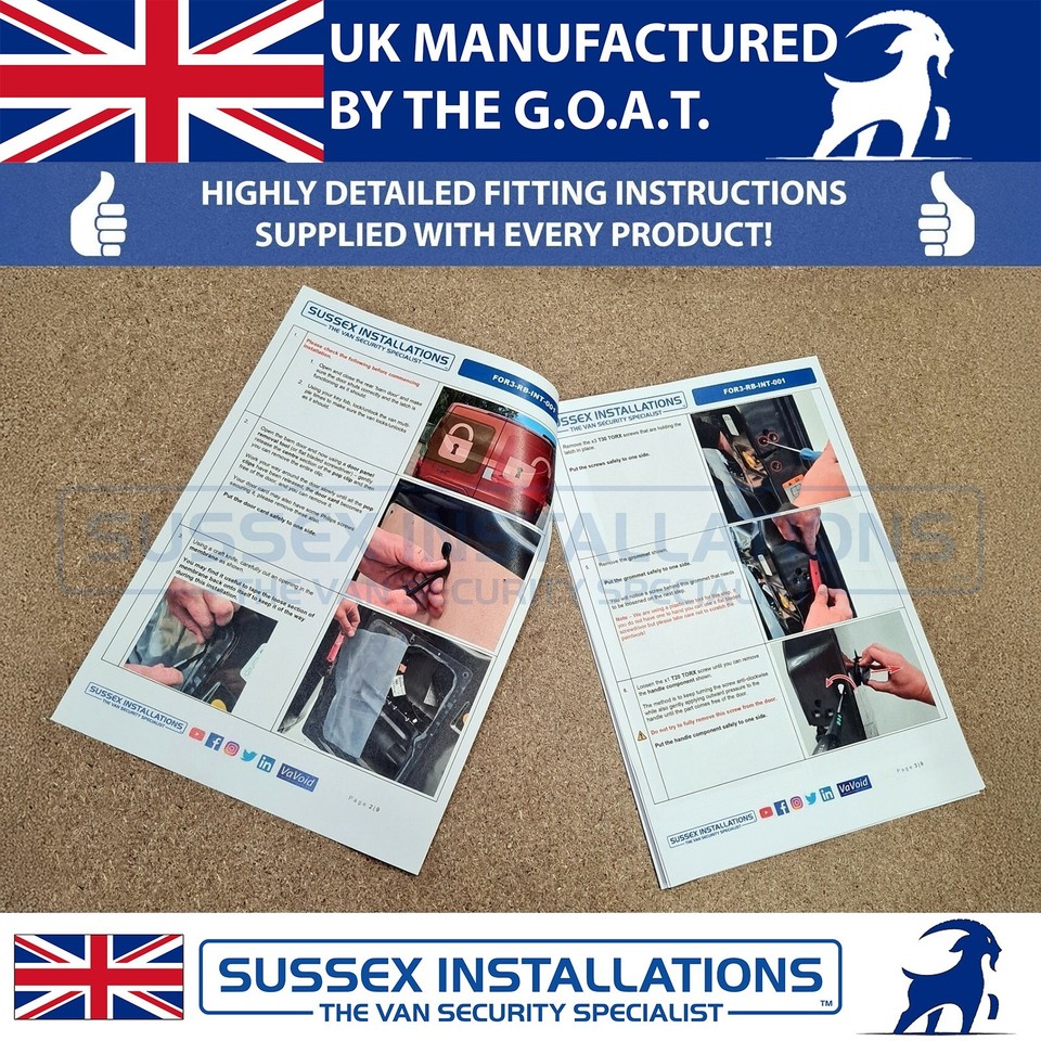 For Vauxhall Vivaro (2019-Onwards) Twin Side Door Deadlock Shield ...