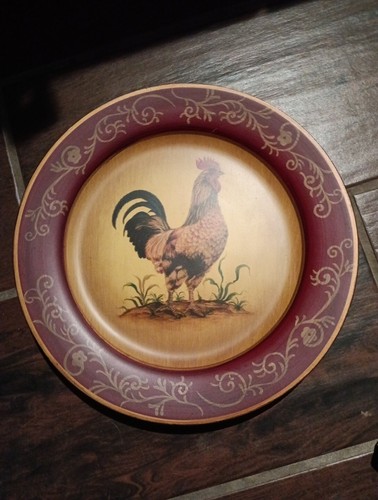 Vintage Rooster Plate - Red & Gold - Country Style | eBay
