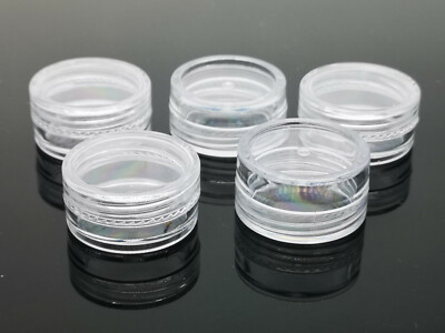 10x Clear Plastic Empty Cosmetic Sample Storage Containers Jars Small ...