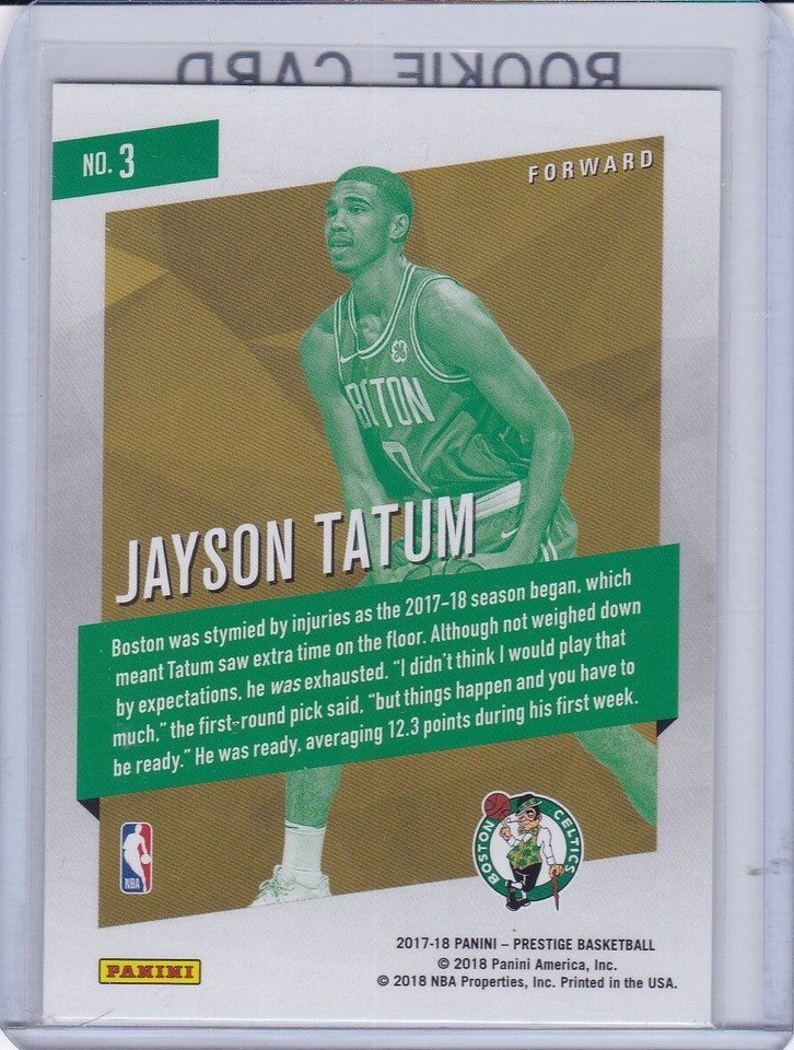 JAYSON TATUM ROOKIE CARD 2017 Boston Celtic Basketball PRESTIGE MICRO ...