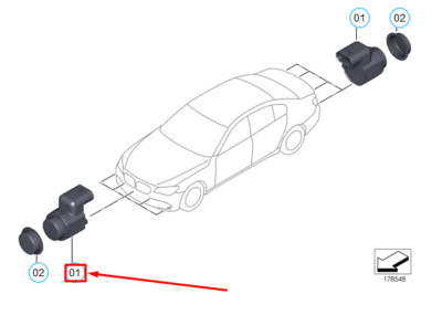 BMW 1 E81 Ultraschallsensor Mineralweiss 66208050152 8050152 NEUES ...