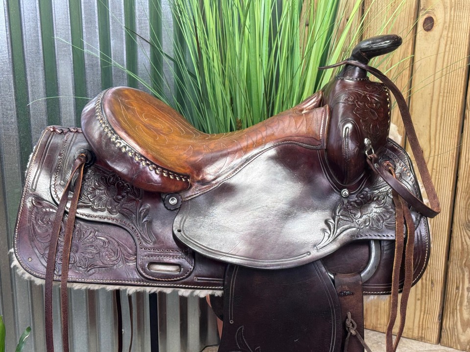 🌵15" HEREFORD TEX TAN Western RANCH / Trail Horse Saddle ~ Top Quality ...