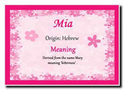 Mia Personalised Name Meaning Jumbo Magnet | eBay
