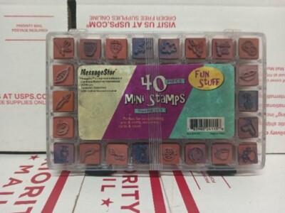 40 Mini Stamps Theme Fun Stuff Set in Case | eBay