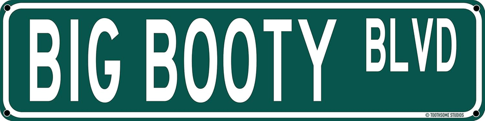 Big Booty Blvd Funny Street Sign 16" X 4" Inappropriate Humor Bar Home ...