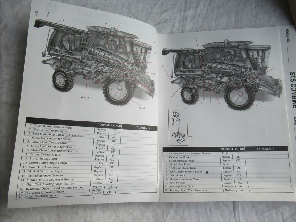 John Deere STS combine inspection checklist brochure | eBay