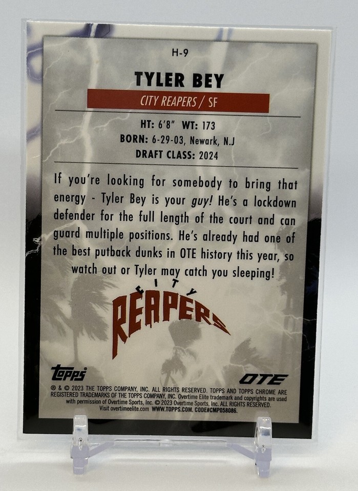 2023 Topps Chrome OTE "TYLER BEY" #H-9 Hurricane Bey Rookie RC | eBay