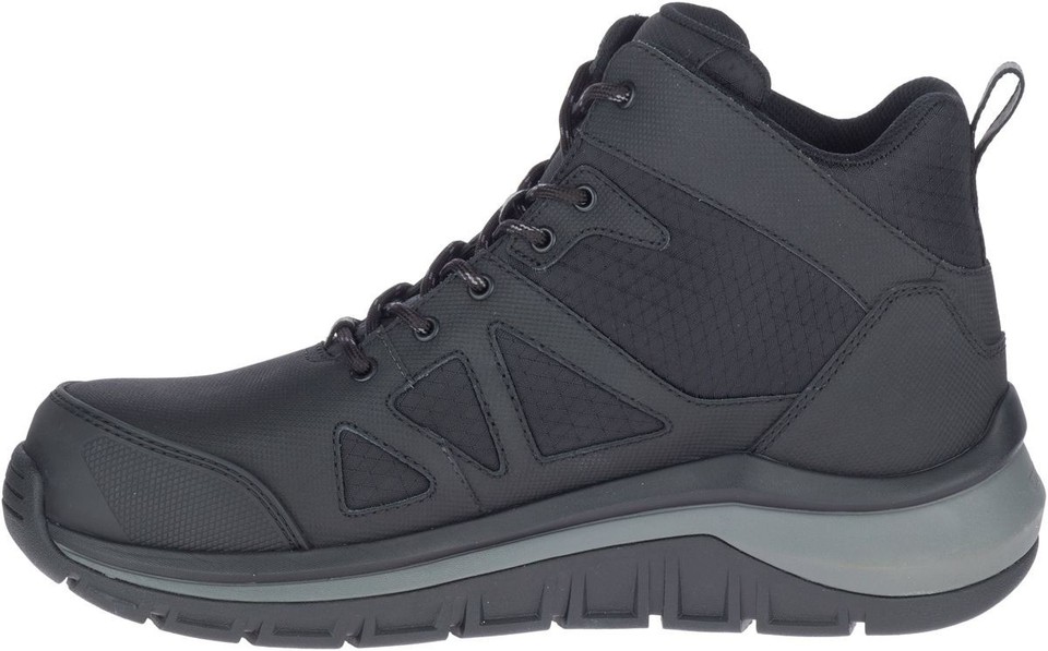 MERRELL WORK Men's Fullbench Speed Mid Carbon Fiber Toe Work Boot Black ...