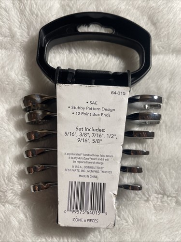 Duralast SAE Stubby Combination Wrench Set 6 Piece # 64-015 | eBay