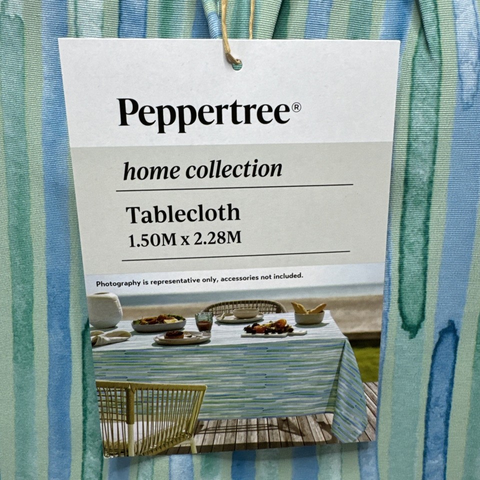 Peppertree Tablecloth Oblong 228x150cm Striped Pattern in Shades of ...