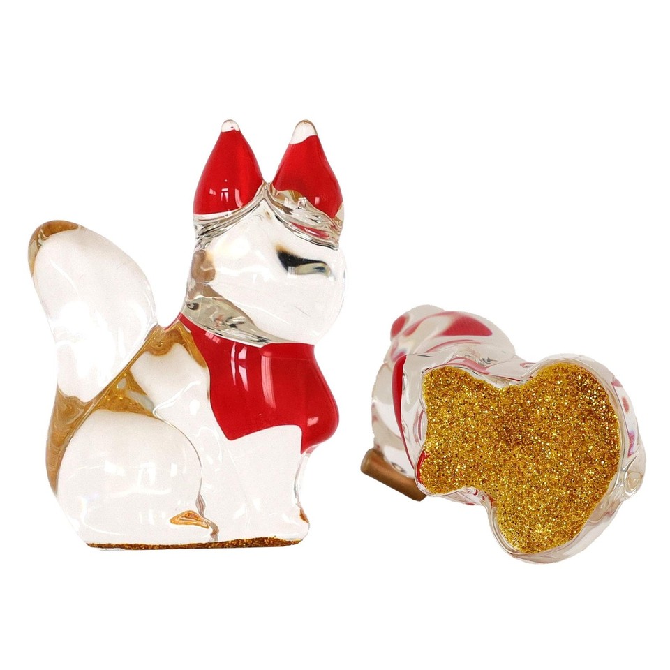 Inari Fox Crystal Statue Lot Pair Kitsune Shrine Ornament Japan Decor ...