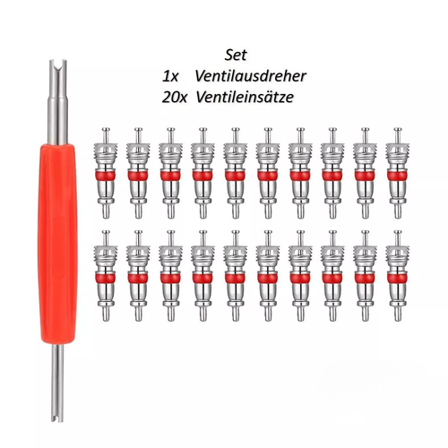 Ventilausdreher + 20 Ventile Autoventil Ventil PKW Auto Ventilschlüssel ...