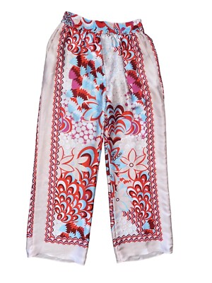 Zara Multicolored Flowy Patchwork Pants Trouser Size XS Boho Floral ...