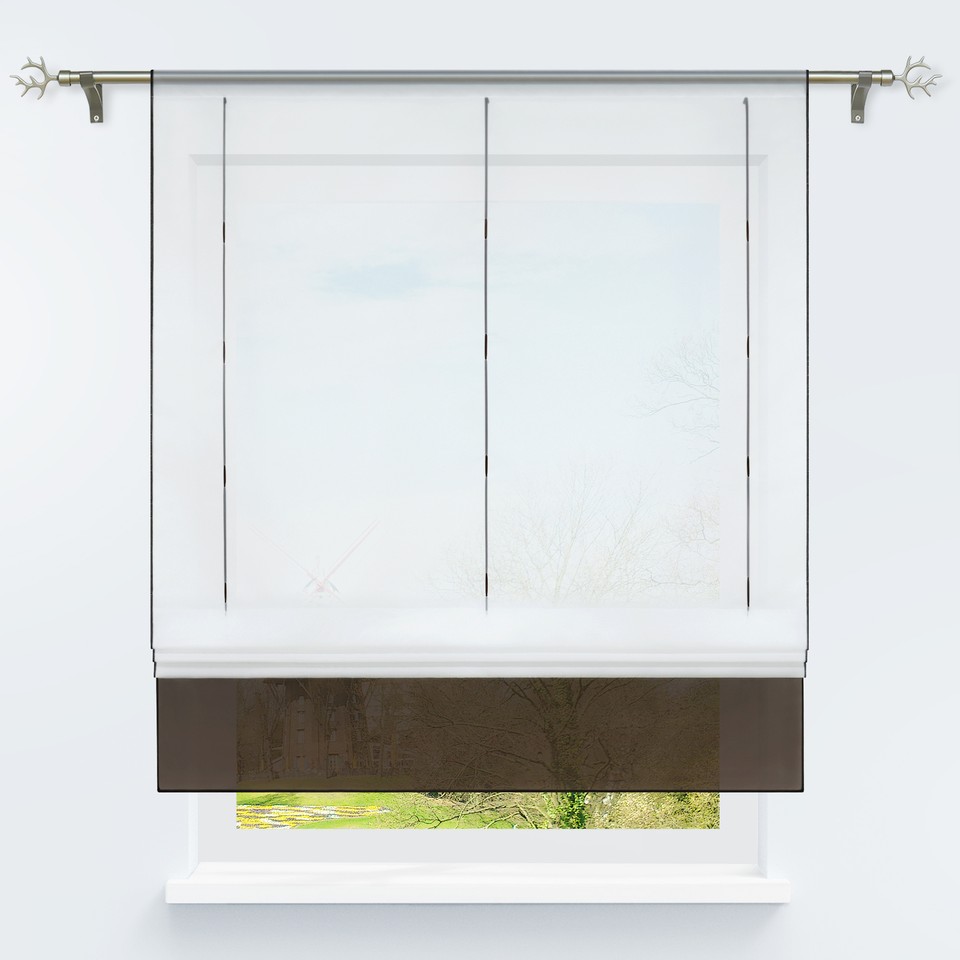 Rod Pocket Roman Curtains Liftable Shade Window Valance Drape Blind Net ...