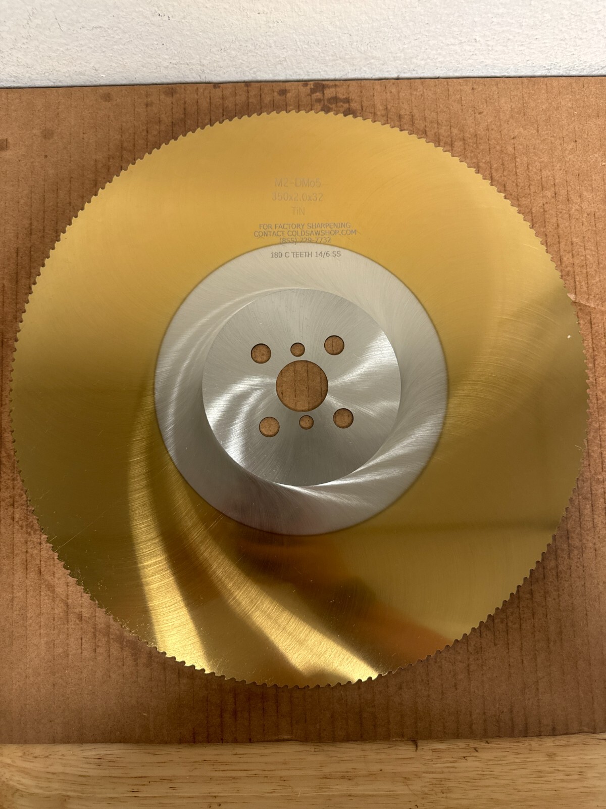 350 x 2.0 x 32 M2 TIN (180 Teeth) Cold Saw Blade for Stainless Steel ...