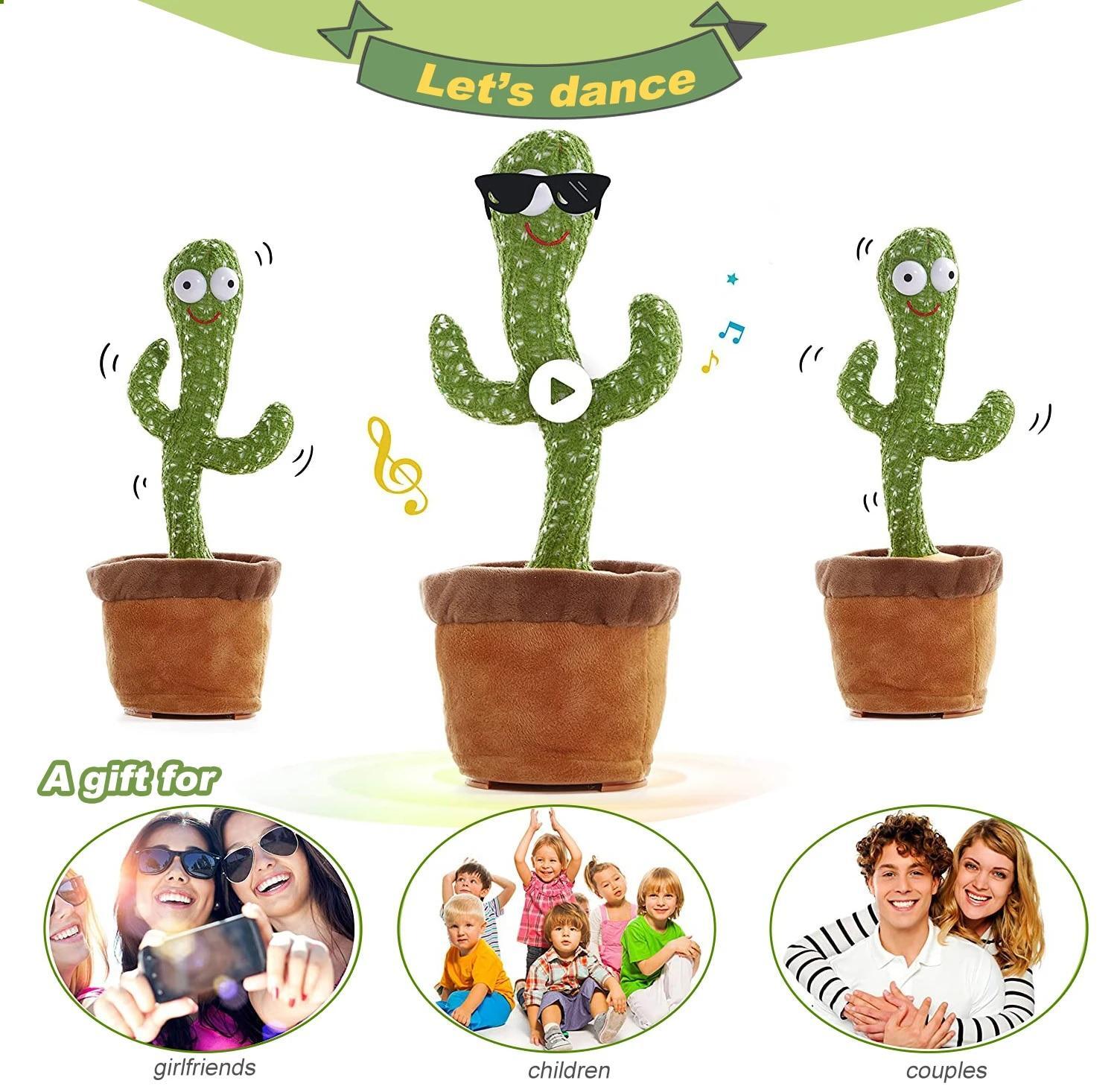 USB Charge Dancing Talking Cactus Baby Kids Gift Plush Electronic Doll ...