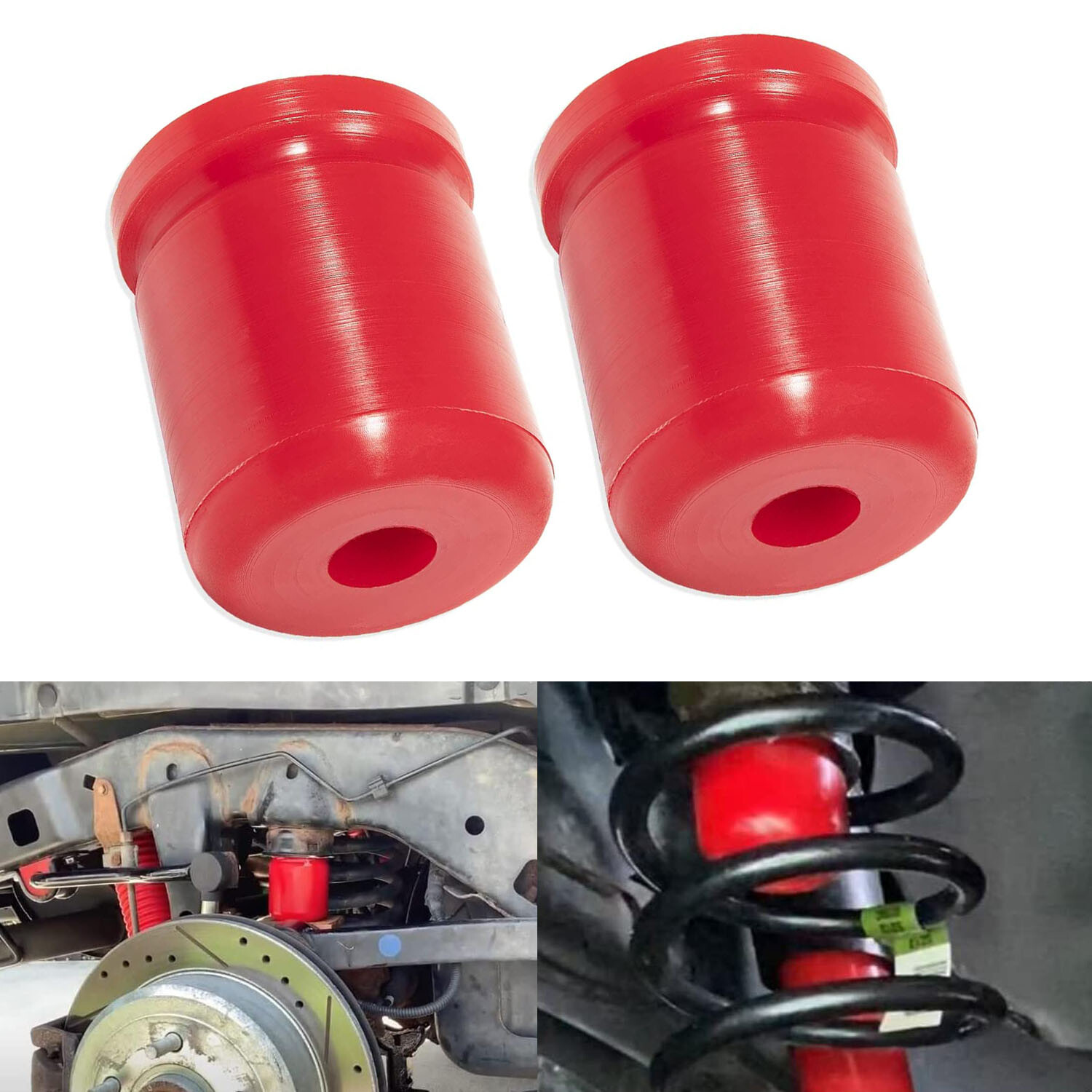2PCS Red 1-1304 Rear Bump Stops Speedbump for 2007-2018 Jeep Wrangler ...