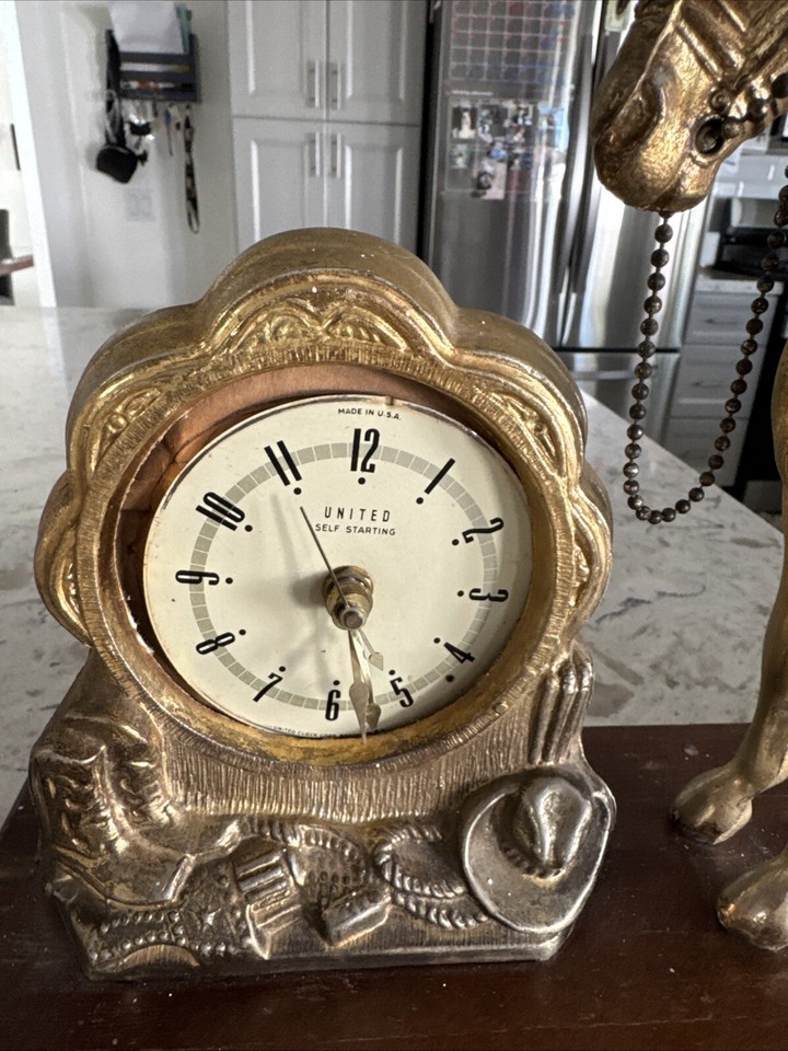 Vintage United No 315 Mantel horse Clock Made in the USA | eBay