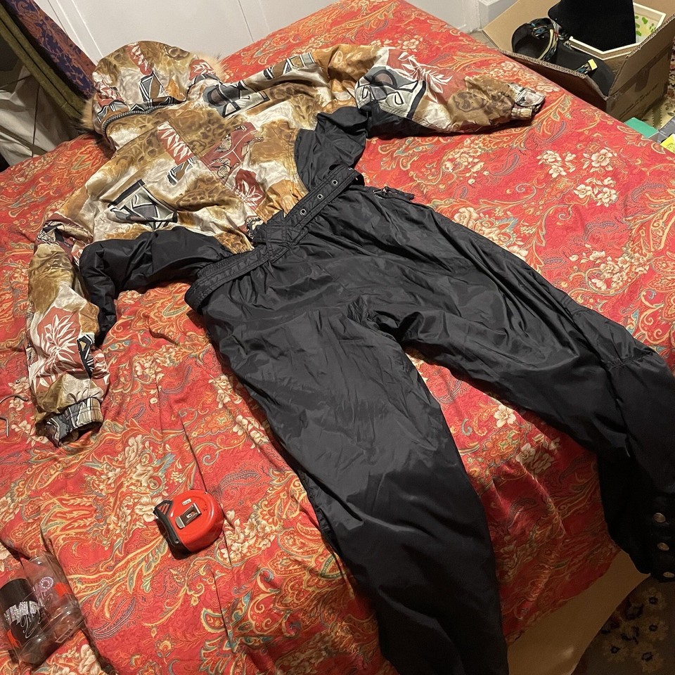 Vtg OUTRAGE Ski Suit Snowsuit 80s 90s Snowboard Retro womens sz 12 fur ...