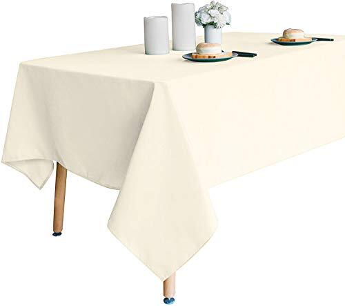 210GSM Rectangle Table Cloth - Heavy Duty Water Proof 60x102 Inch Ivory ...