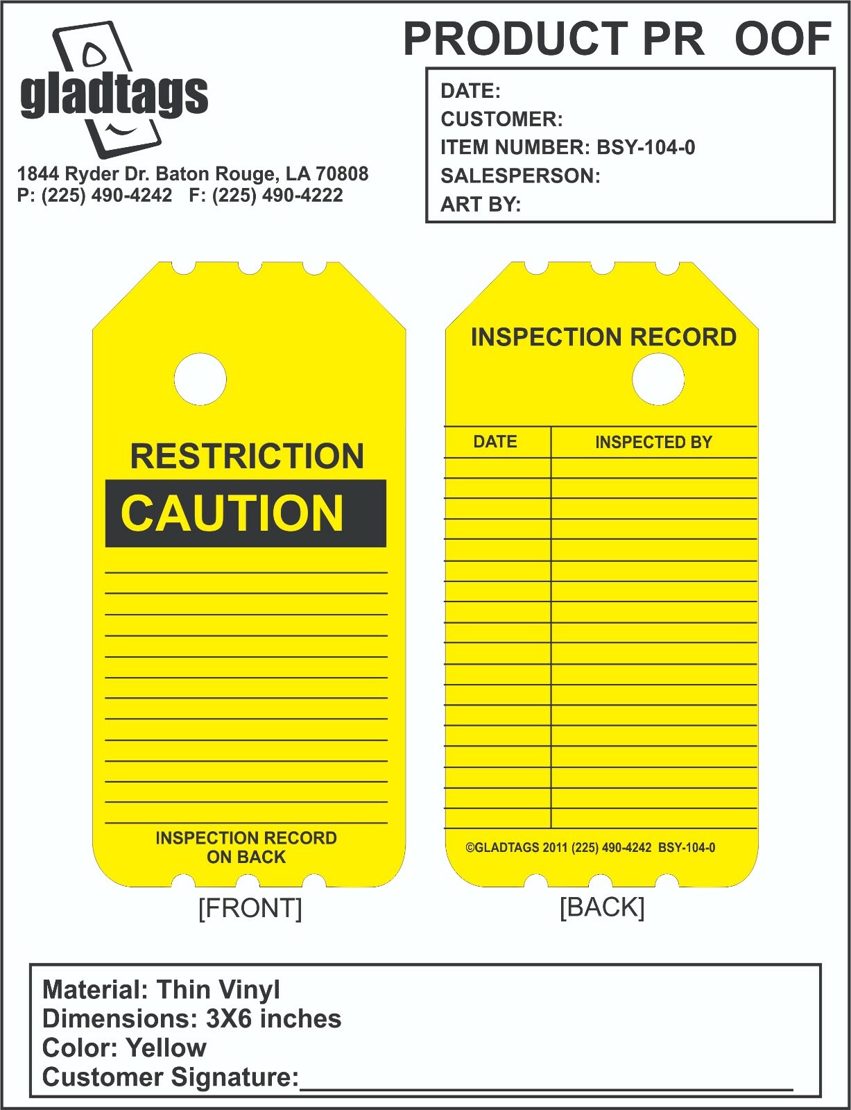 6" Yellow Caution Scaffold Tags (25 Per Pack) | eBay