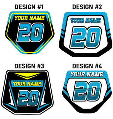 Motocross Dirt Bike Custom Mini Number Plate Laminated Vinyl Decal Kit ...