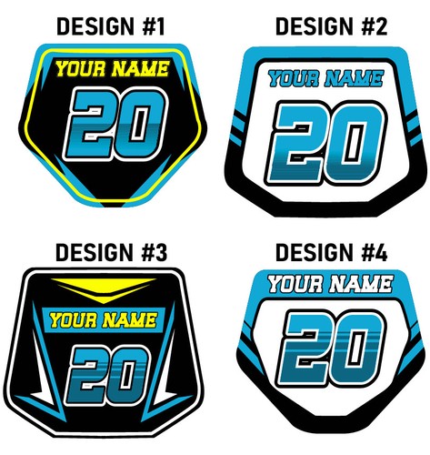 Motocross Dirt Bike Custom Mini Number Plate Laminated Vinyl Decal Kit ...