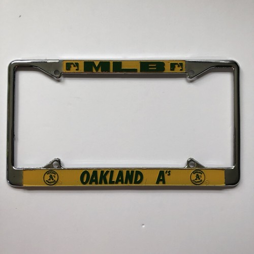 Vtg Oakland Athletics License Plate Frame Cover Chrome Metal MLB ...