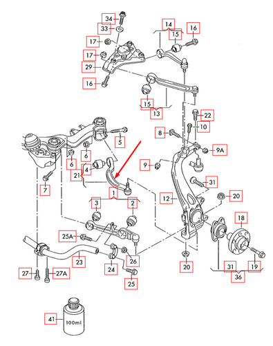 NEW AUDI A8 D3 FRONT LEFT LOWER CONTROL ARM 4E0407693N 3.2 PETROL OEM ...